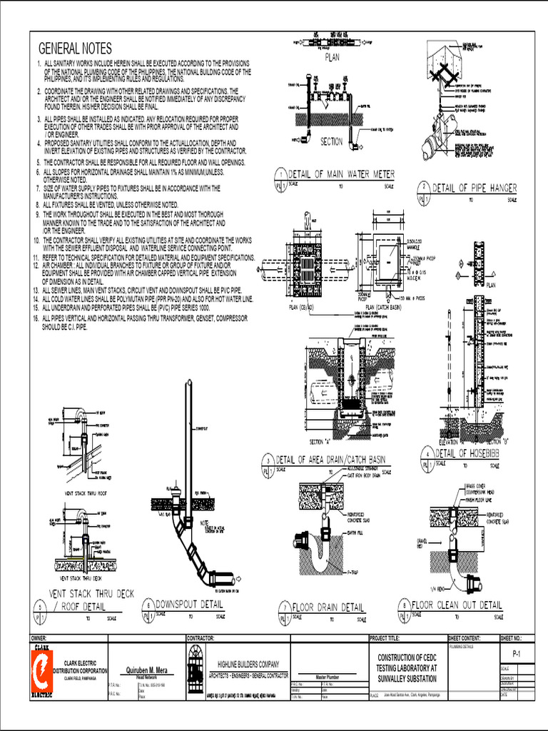 General Notes: Quiruben M. Mera | PDF | Plumbing | Sanitary Sewer