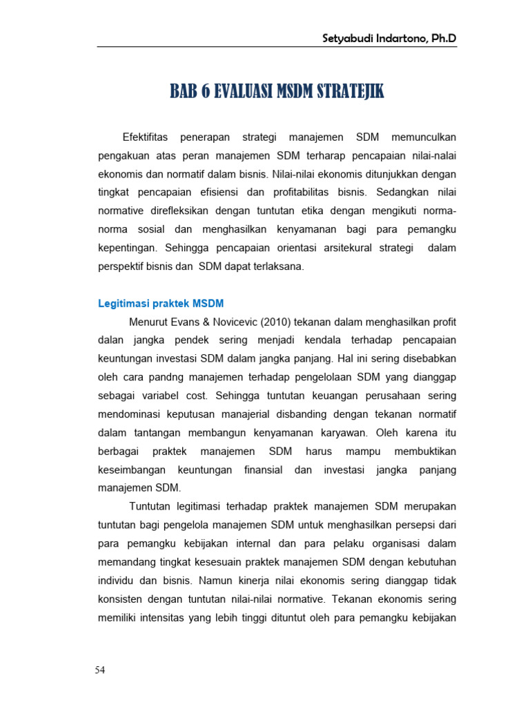 Bab.6 Evaluasi MSDM Stratejik 64 76 | PDF