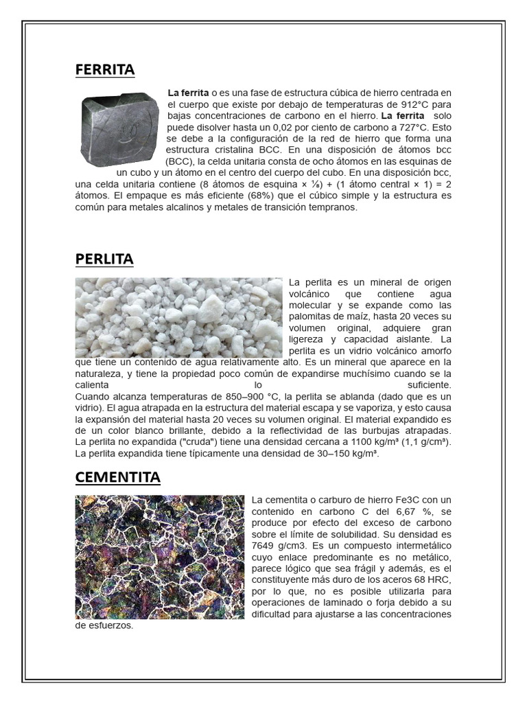 Propiedades de Fases del Acero | PDF | Ciencias fisicas | Rieles