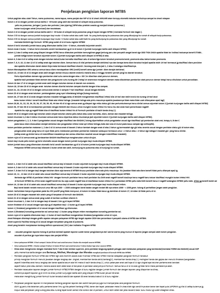 Form Rekapan MTBS 2024 | PDF