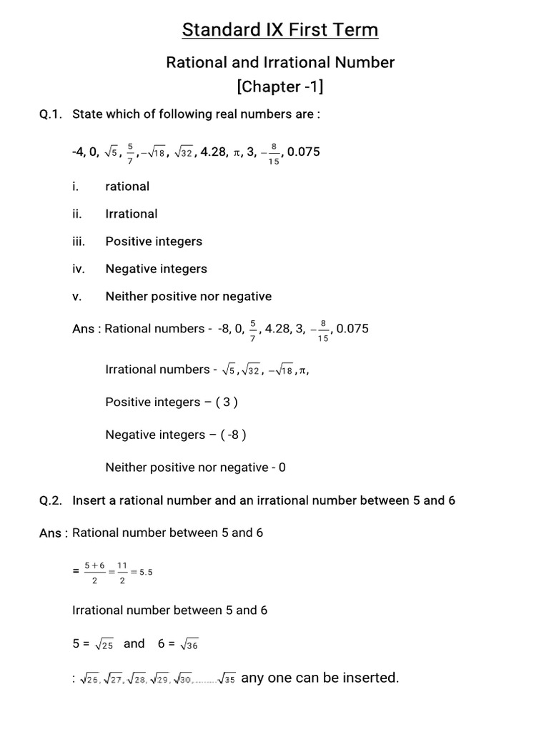 ICSE 9 Model QB Class IX 2020 21math | PDF