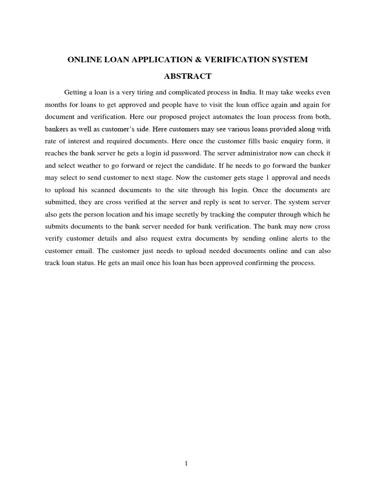 8) Online Loan Application & Verification | PDF