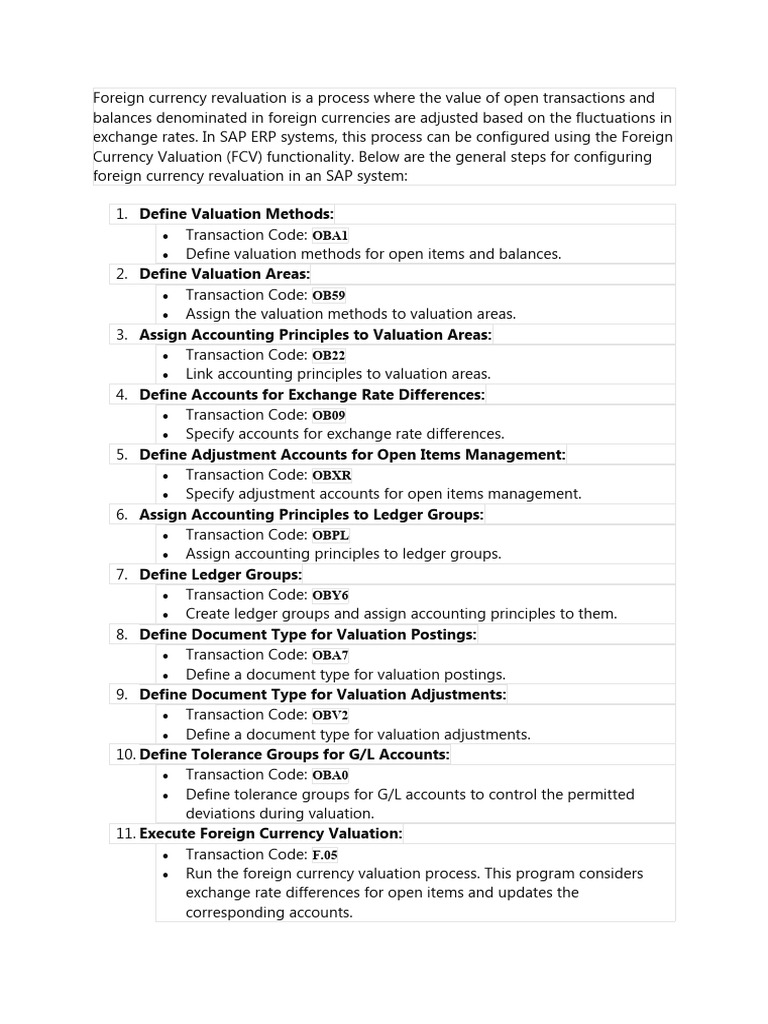 Foreign Currency Revaluation | PDF