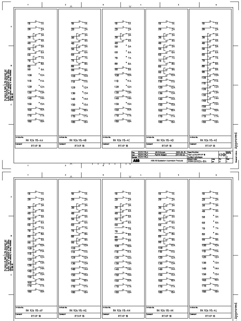 1MRK001024-BA O en Test Switch RTXP 18 Symbol Catalogue | PDF