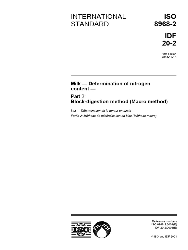 ISO 8968 2 2001 en Preview | PDF | International Organization For Standardization | Chemistry