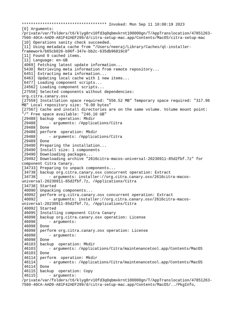 InstallationLog For Citra | PDF | Mac Os | Library (Computing)