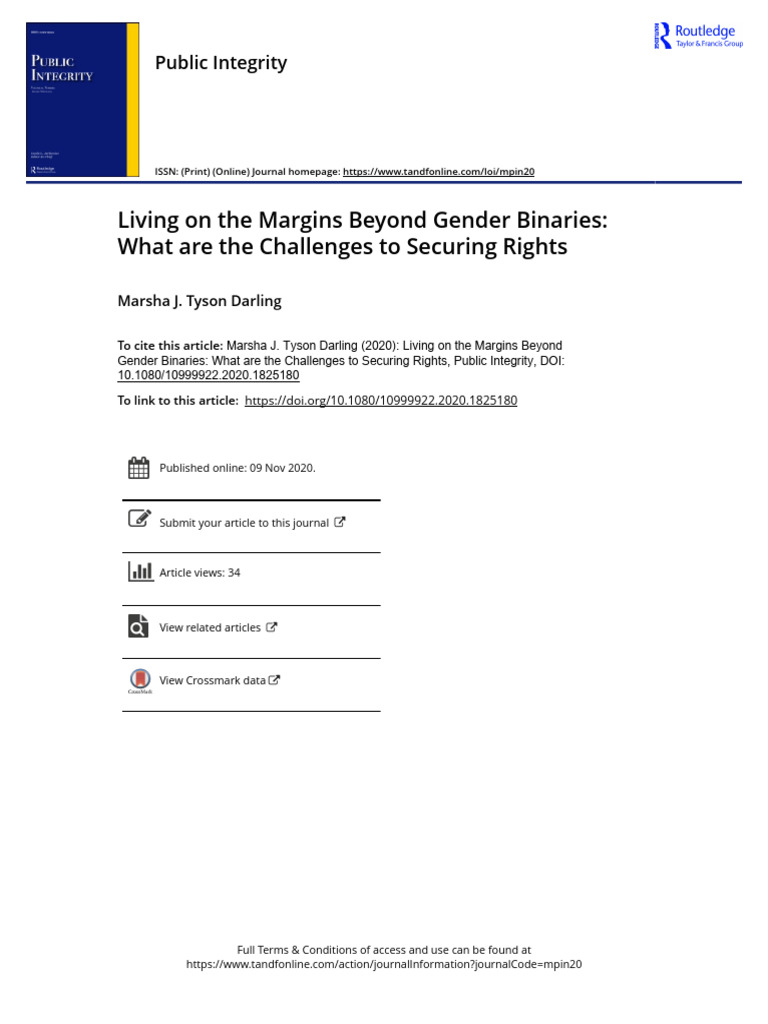 Living On The Margins Beyond Gender Binaries What Are The Challenges To ...