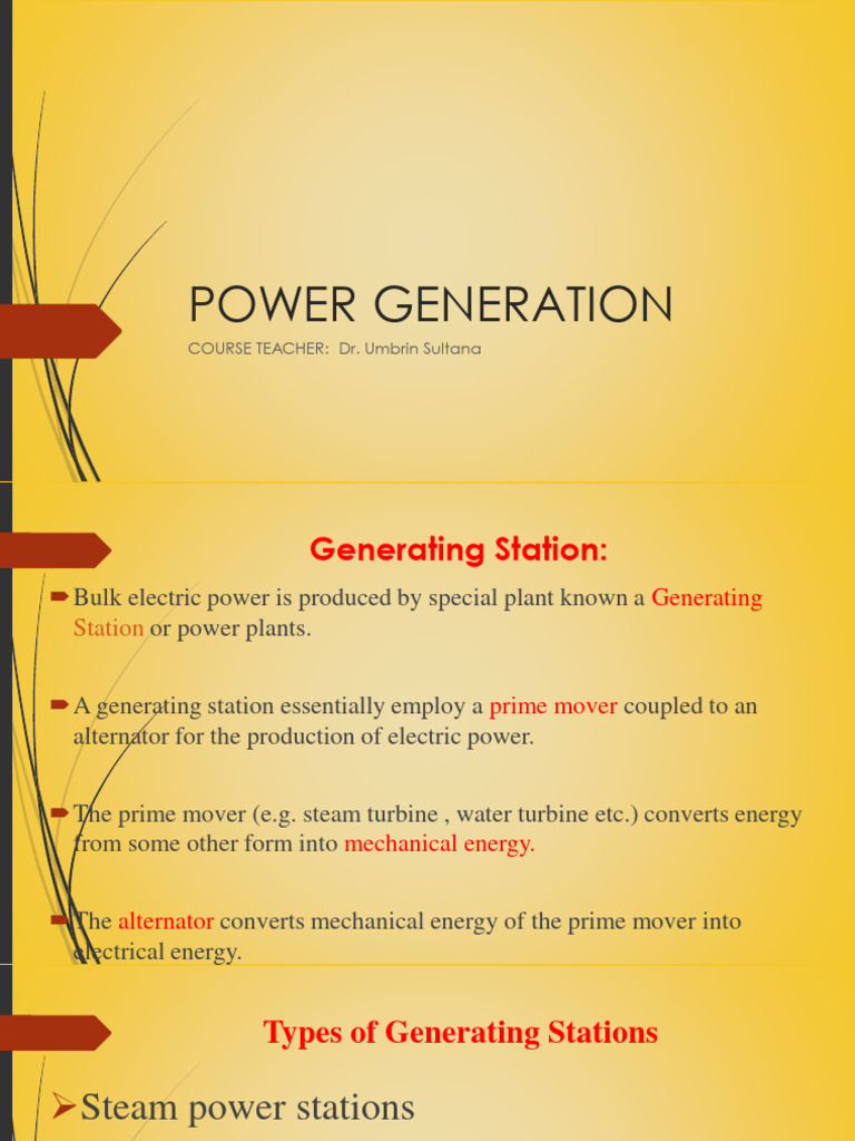 Lecture 2-PG (Miss Umbrin) | PDF | Power Station | Electricity Generation