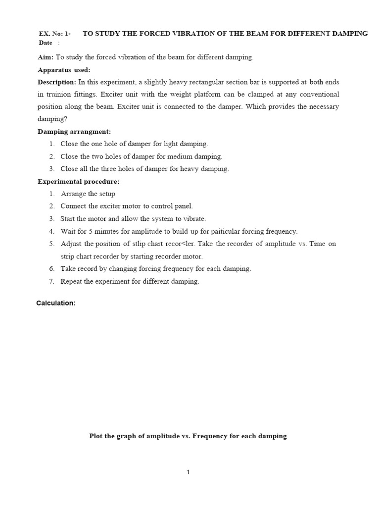 Vibration Lab Manual | PDF | Damping | Mechanics