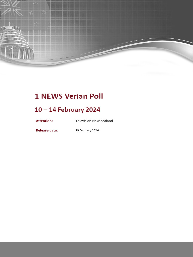 10-14feb - 2024 - 1 NEWS Verian Poll Report Short Report | PDF | Sampling (Statistics) | Opinion ...
