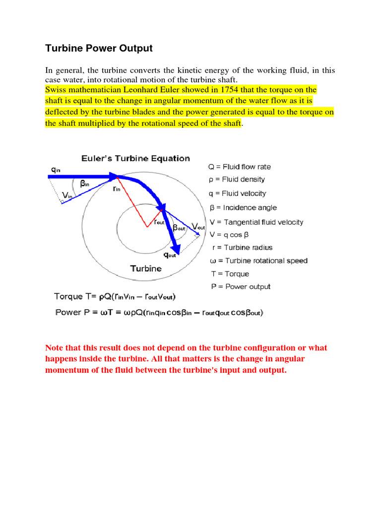 Understanding Turbine Power Output | PDF | Home & Garden | Science ...