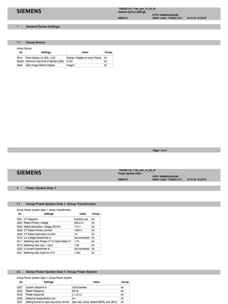 7SA522 V4 - 7 Var - PRN - 15 - 45 - 07 | PDF | Transformer ...