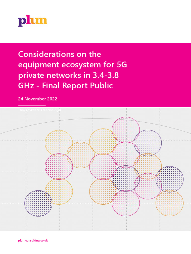 Plum Considerations On The Equipment Ecosystem For 5G MPN | PDF