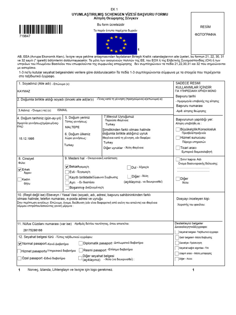 Visa Form U25209867 58 52 | PDF