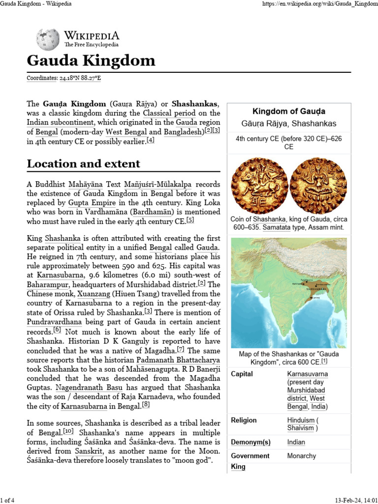 Gauda Kingdom - Wikipedia | PDF