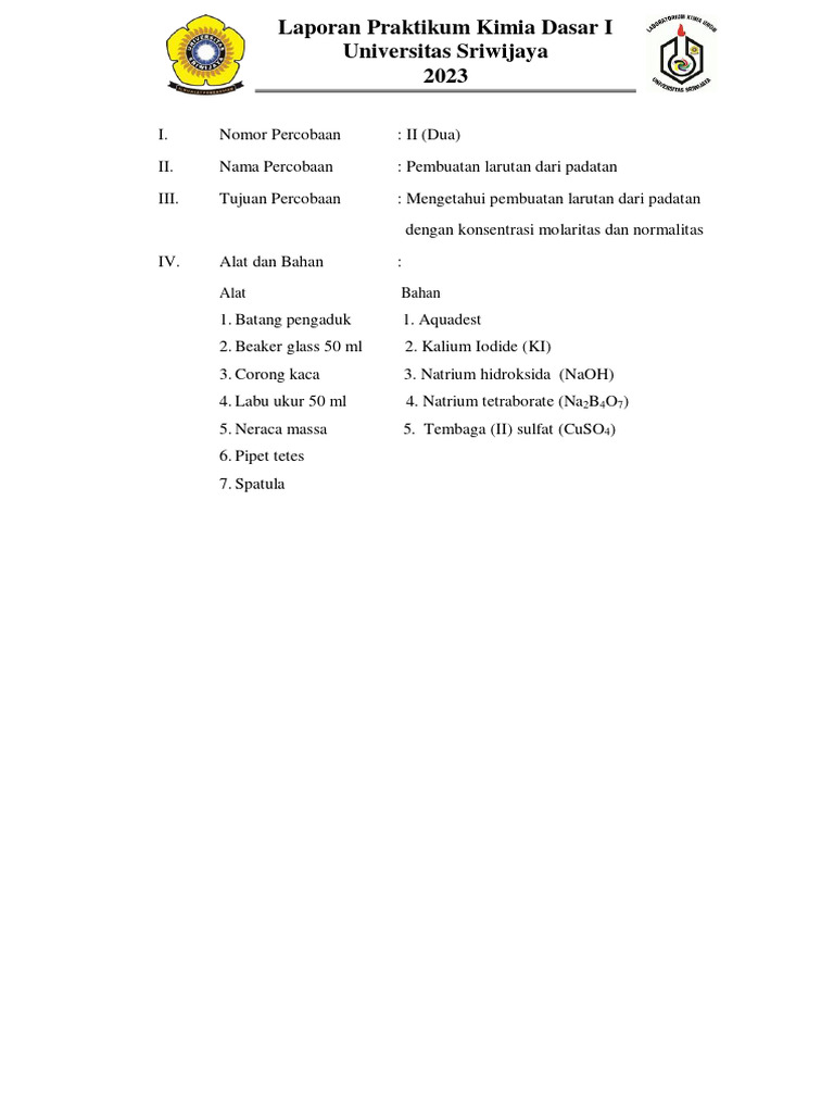 Fix Pembuatan Larutan Dari Padatan | PDF | Memasak, Makanan, & Anggur