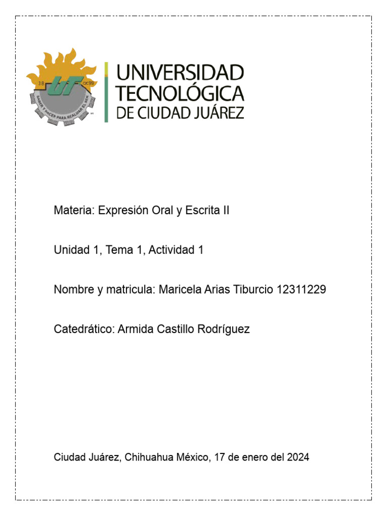 Unidad 1, Tema 1, Actividad 1 | PDF