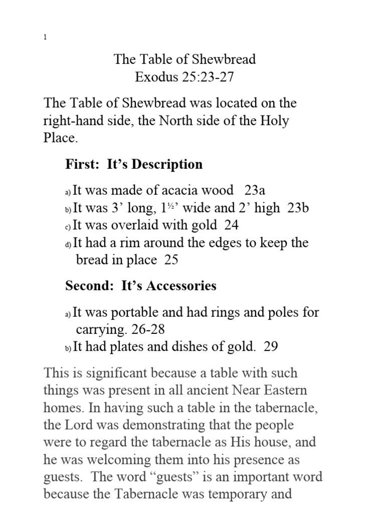 the-table-of-shewbread | PDF | Books Of The Hebrew Bible | Religious Texts