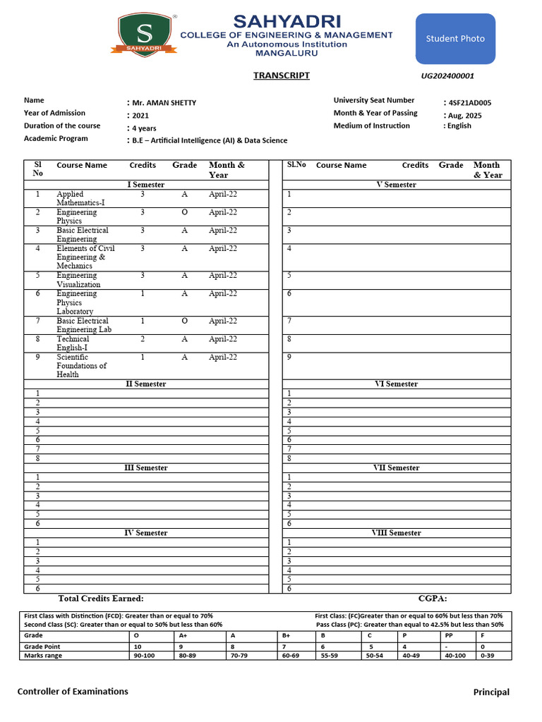 Transcript Rev 02. | PDF | Academic Term | Engineering