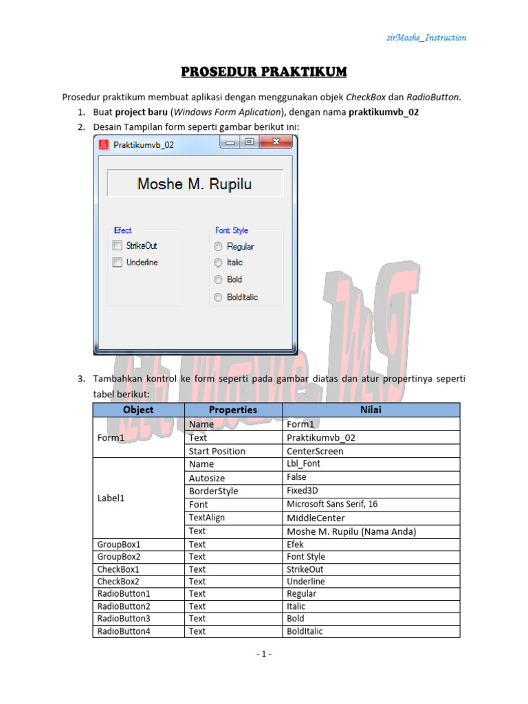 Praktikum Form Dan Objek Kontrol | PDF