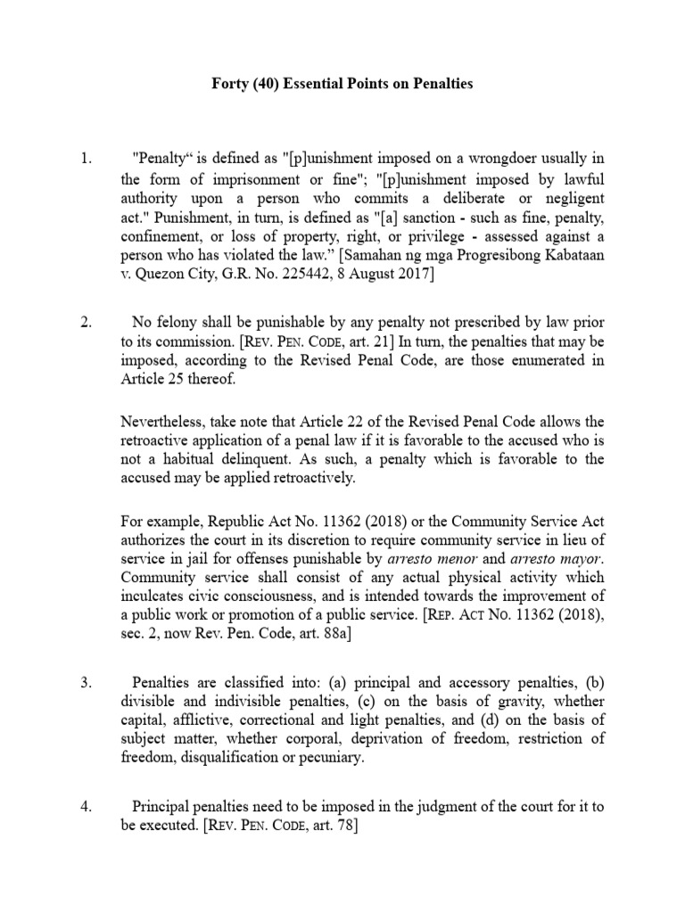 Essential Points On Penalties | PDF