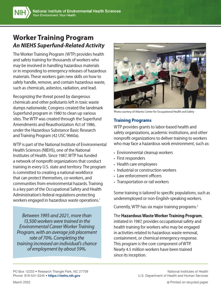 Worker Training Program 508 | PDF | Occupational Safety And Health | Waste