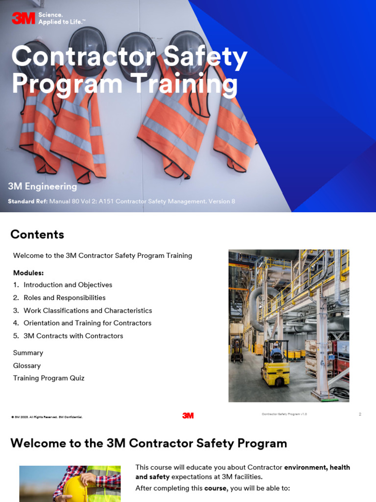 Contractor Safety Program Training v1.0 | PDF | Safety | Employment