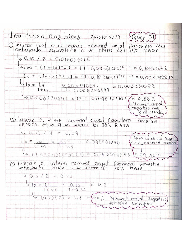 Quiz 1 Lina Diaz 20201015079 | PDF