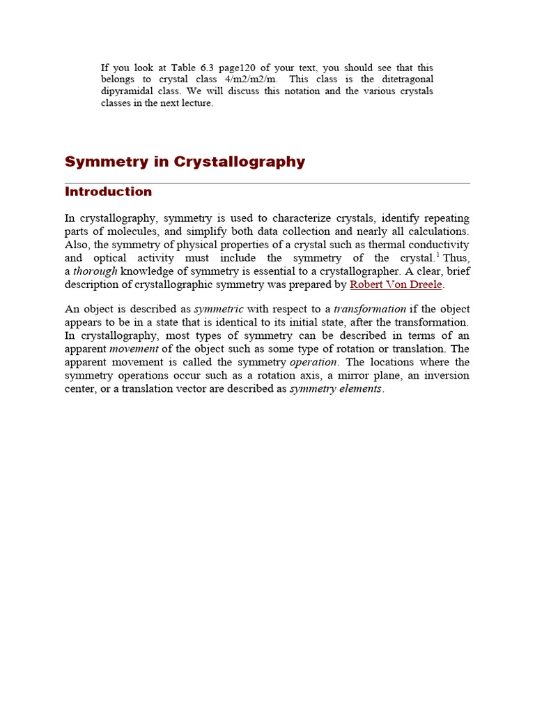 Concept of Point Group | PDF | Crystallography | Crystal