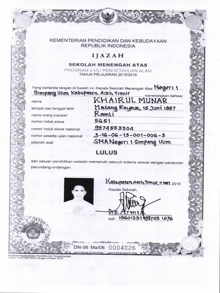 Ijazah T, Muna | PDF