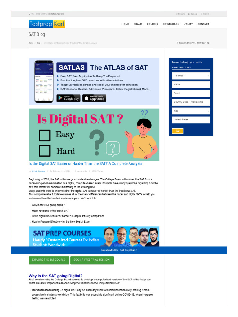 Is The Digital SAT Easier or Harder Than The SAT A Complete Analysis ...