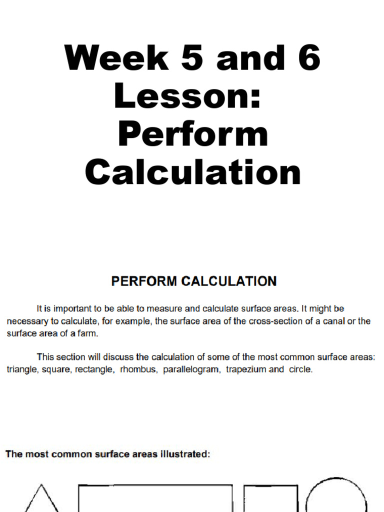 Lesson 5 and 6 Perform Basic Workplace Calculation | PDF