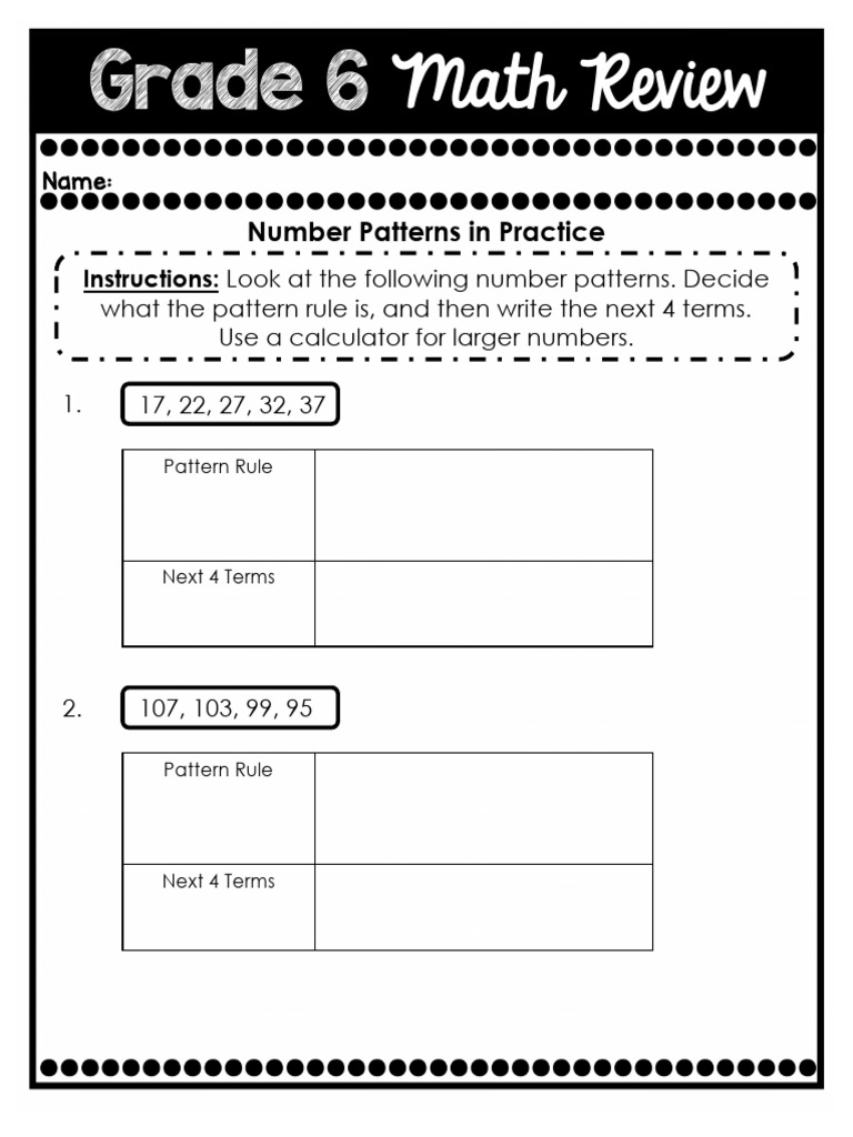 Grade 6 Math Review Package | Download Free PDF | Equations | Applied ...