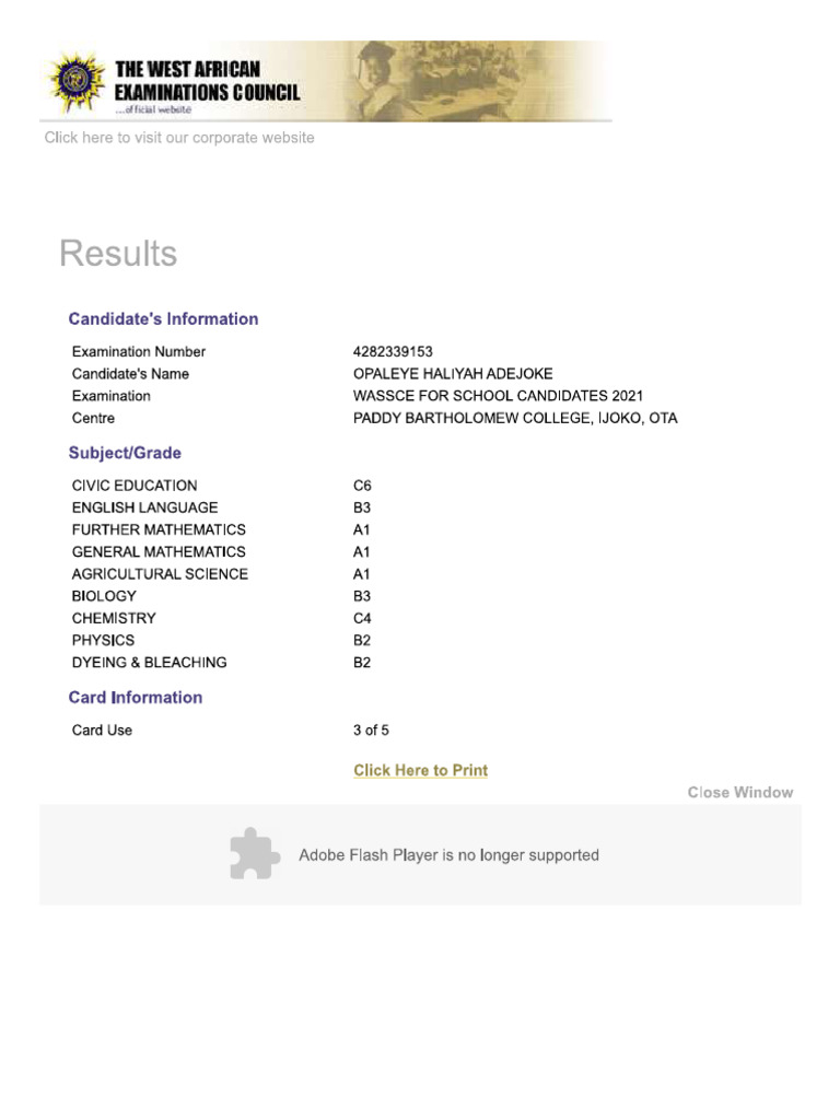 Opaleye Waec | PDF