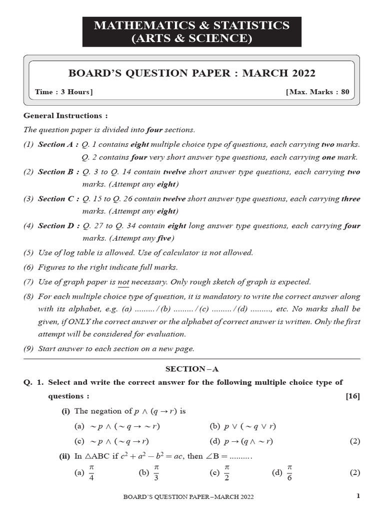 Mathematics BQP 2022 | PDF | Trigonometric Functions | Triangle