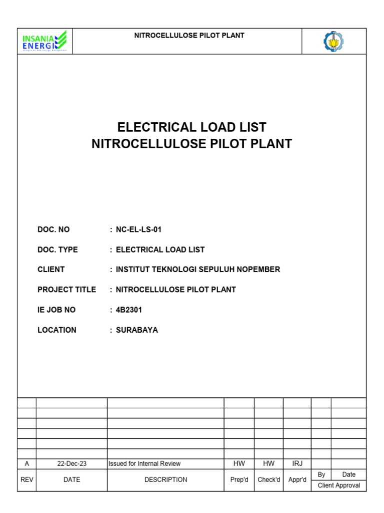 Electrical Load List for ITS | PDF | Nature | Energy Technology