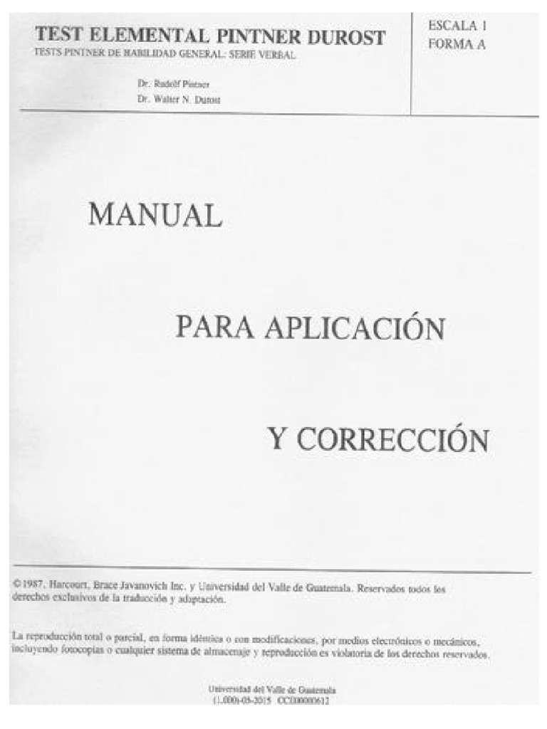 Manual Pintner Durost | PDF | Cociente de inteligencia | Inteligencia