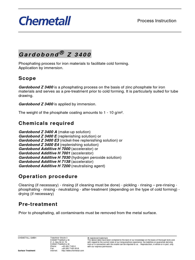 Gardobond Z 3400 TDS 0215UK | Download Free PDF | Titration | Chemistry