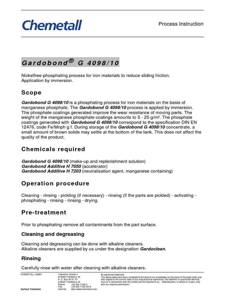 Gardobond G 4098-10 TDS 1215UK | PDF | Home & Garden