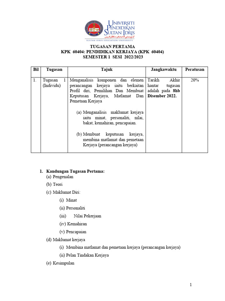 Tugasan Pertama | PDF