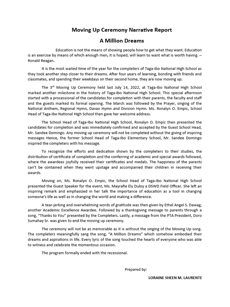 Moving Up Ceremony Highlights 2022 | PDF | Foreign Language Studies ...