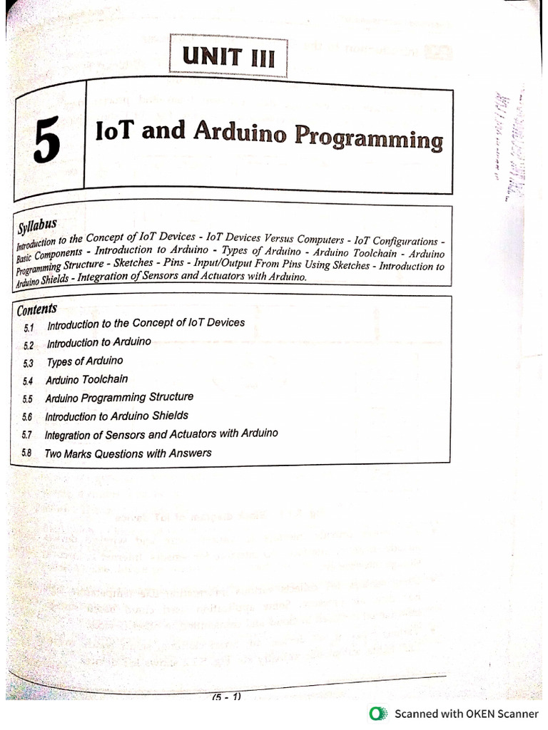 Embedded Systems and IOT Unit-3 | PDF