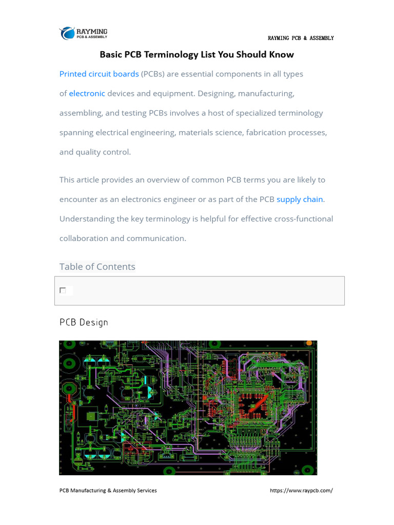 PCB Terms for Electronics Engineers | PDF | Computers | Technology ...