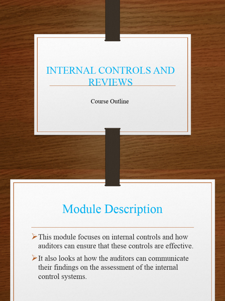 Course Outline - Internal Controls | PDF