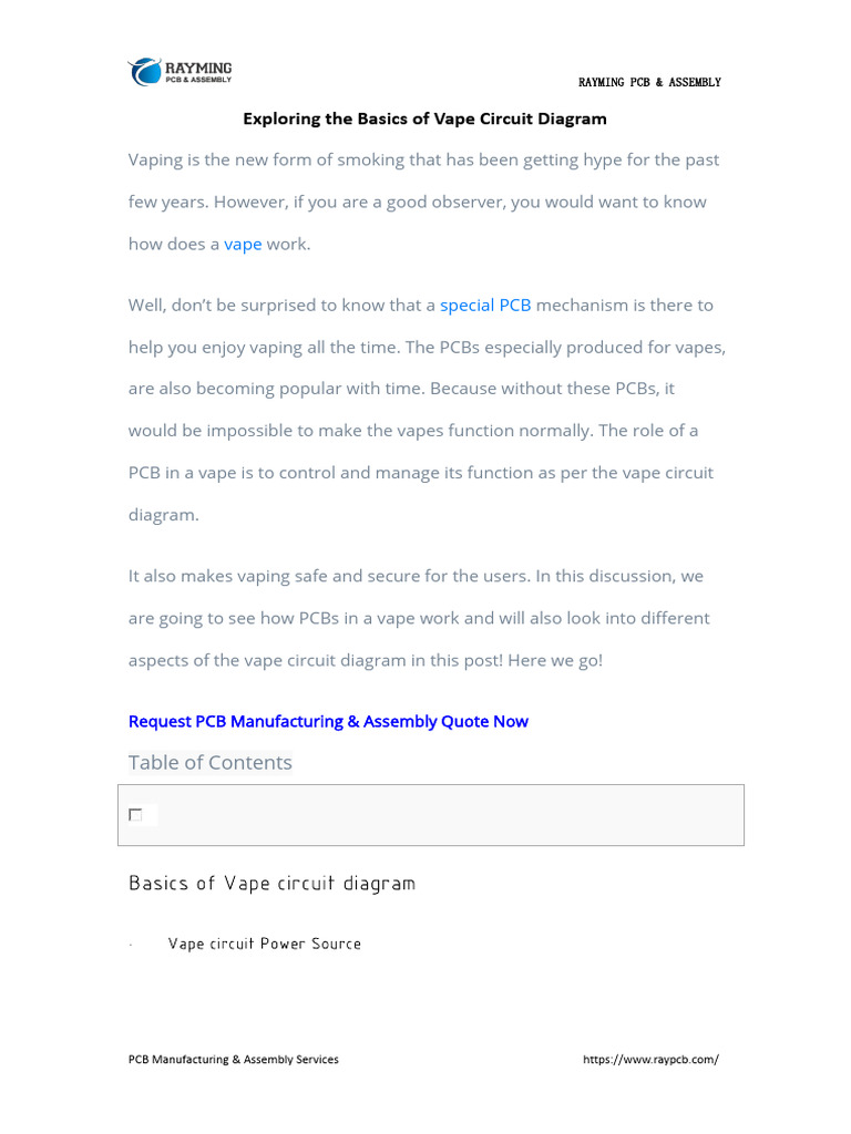 Exploring The Basics of Vape Circuit Diagram | PDF | Printed Circuit ...
