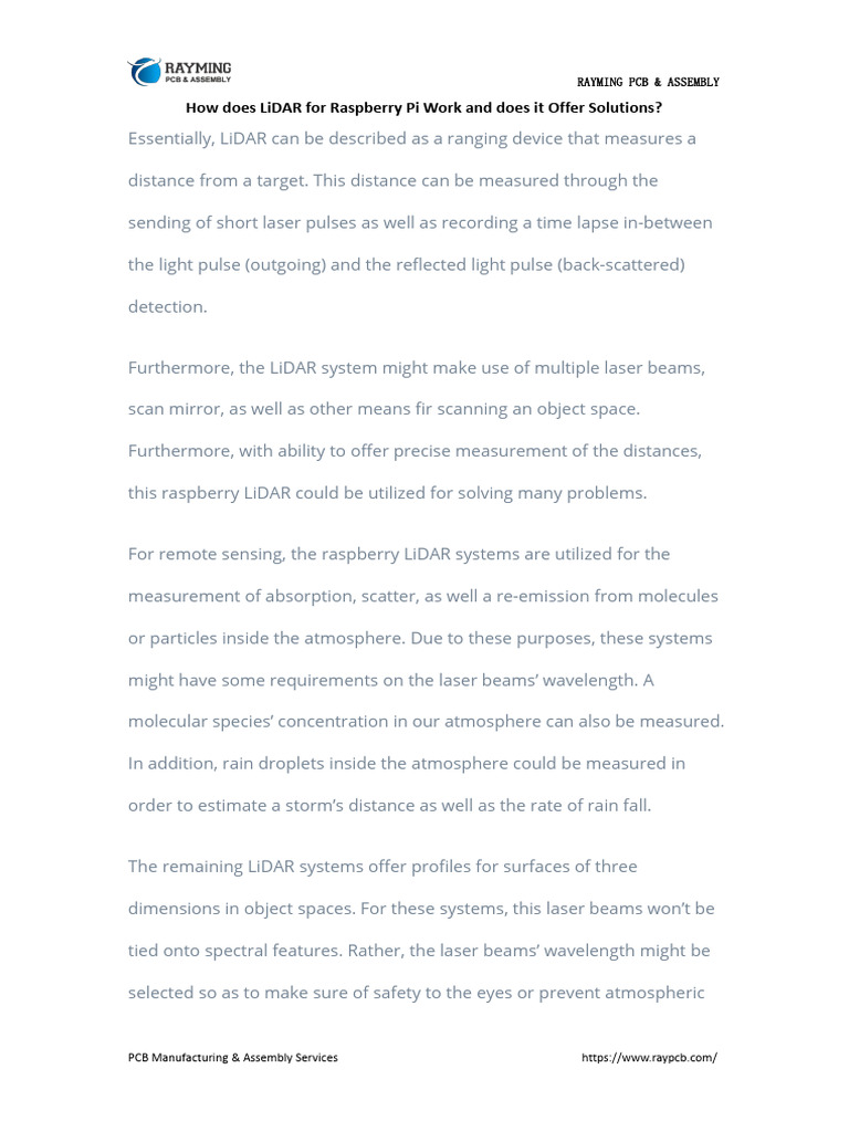 How Does LiDAR for Raspberry Pi Work and Does It Offer Solutions | PDF ...