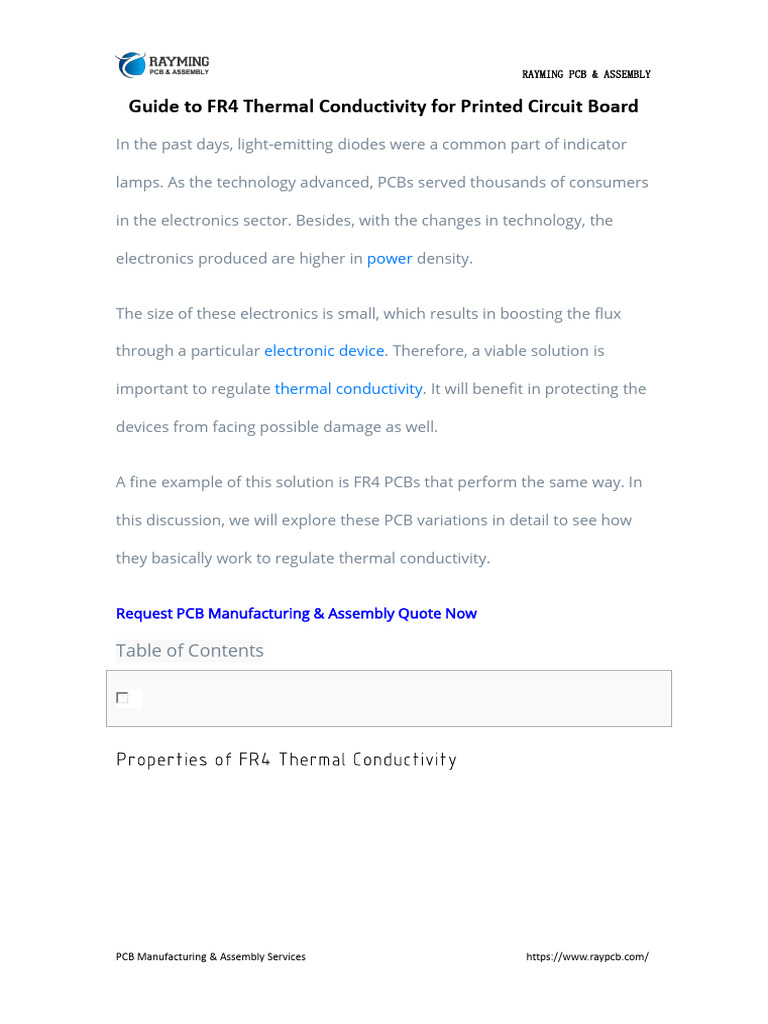 Guide to FR4 Thermal Conductivity for Printed Circuit Board | PDF