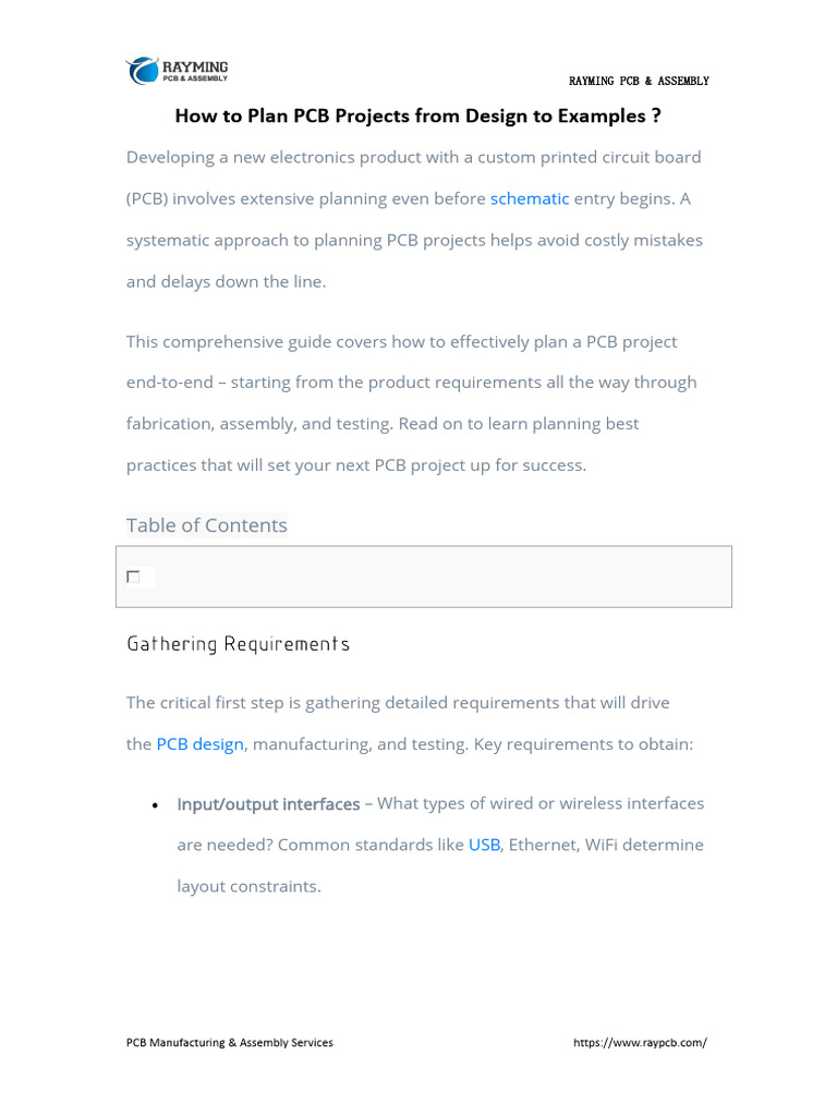 How To Plan PCB Projects From Design To Examples | PDF | Printed Circuit Board | Reliability ...