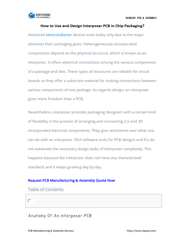 How To Use and Design Interposer PCB in Chip Packaging | PDF | Printed Circuit Board ...