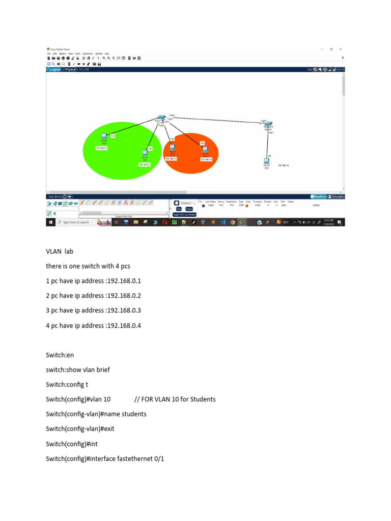 VLAN Lab | PDF | Network Switch | Command Line Interface